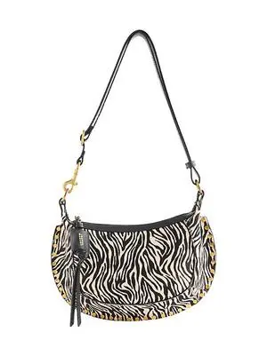 Isabel Marant Étoile Oskan Moon -print Leather Shoulder Bag - Zebra