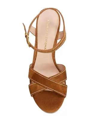 STUART WEITZMAN 95mm Park Suede Platform Sandals - Doe