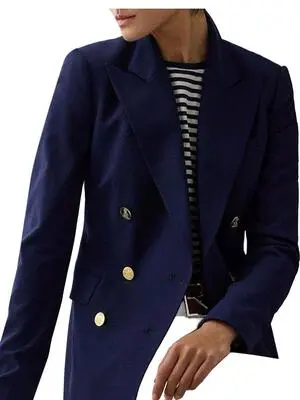 Ralph Lauren Camden Wool Crepe Jacket - Navy