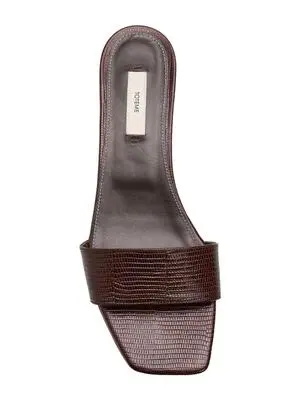 TOTEME Lizard Leather Kitten-heel Sandals - Brown