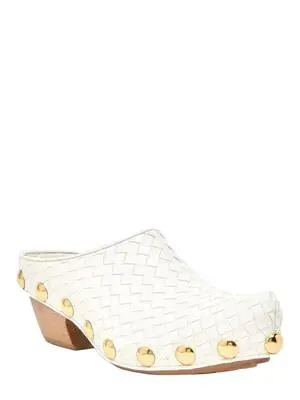 Bottega Veneta Gondola Intrecciato Leather Clog Mules - Alabaster