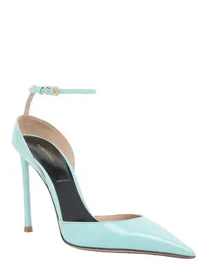 TOM FORD 105mm Patent Leather Ankle-strap Pumps - Ucn Aqua