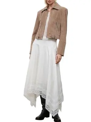 Staud Hugo Studded Suede Jacket - Dune