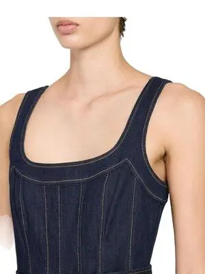 Cinq À Sept Cambree Belted Denim Midi Dress - Indigo
