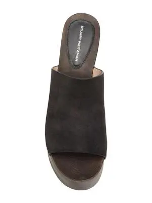 STUART WEITZMAN 100mm Kate Suede Platform Clogs - Shadow