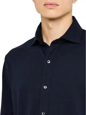 Ralph Lauren Purple Label Men & Apos;s Washed Piqué Shirt Navy