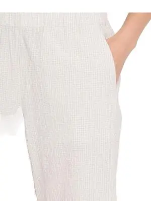 Eileen Fisher Wide-leg Crinkled Ankle Pants - Chalk