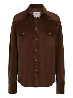 TWP Cowboy Take Me Away Corduroy Shirt - Pinecone