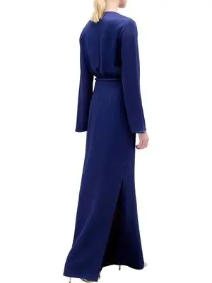 Silvia Tcherassi Cassy Hammered Satin Maxi Dress - Navy