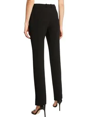 St. John Crepe Marocain Ankle Pants - Caviar