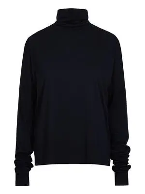 TWP Abby Cotton Turtleneck Top - Midnight