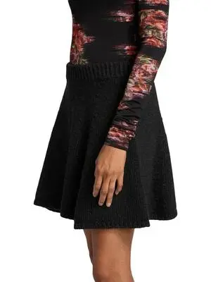 GANNI Wool-blend Knit Miniskirt - Phantom