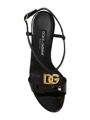 Dolce & Gabbana 105mm Dg Leather Ankle-strap Sandals - Nero