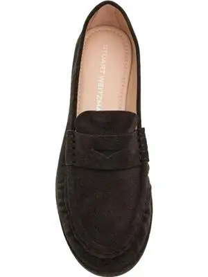 STUART WEITZMAN Spencer Suede Penny Loafers - Shadow