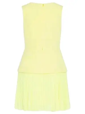MILLY Haddy Pleated Minidress - Yellow