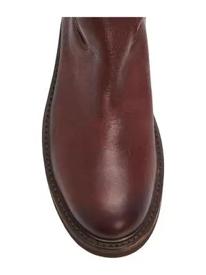 Miu Miu Foule Leather Mid-calf Boots - Caffe