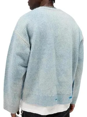 REPRESENT Legacy Fade Out Reversible Knit Crewneck Sweater - Cloud