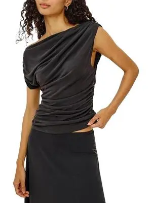Rails Dominic Gathered Jersey Top - Ash