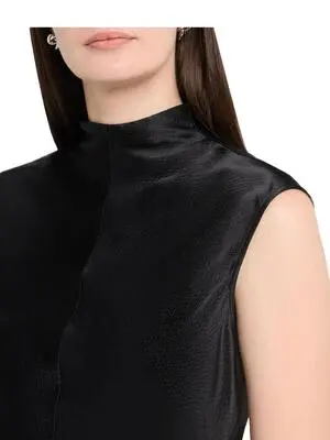 FFORME Rhea Sleeveless Hammered Satin Top - Black