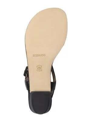 Bernardo Goyara Leather T-strap Sandals - Black
