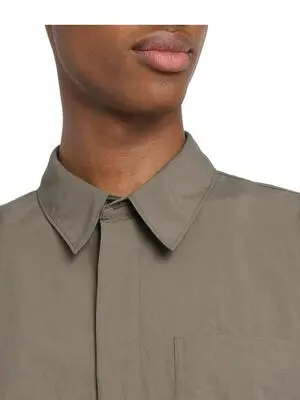 Dries Van Noten Apos;s Corran Nylon Concealed-placket Shirt - Khaki