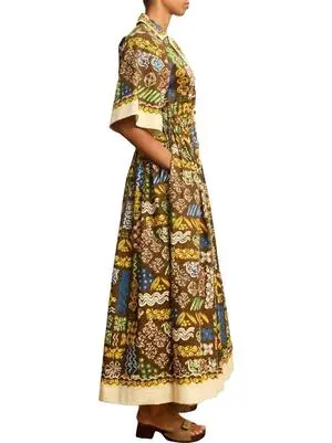 ALEMAIS Minnie Cotton Midi Shirtdress - Multi