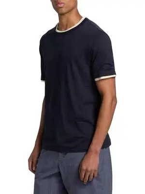 Vince Apos;s Fine Slub Double-layer Crewneck T-shirt - Coastal