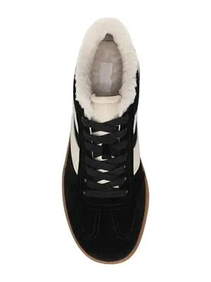 Vince Oasis Shearling-lined Suede Low-top Sneakers Black-dm -
