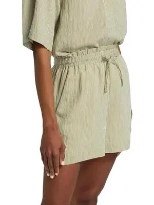 Derek Lam 10 Crosby Belen Striped Shirting Shorts Fatigue St