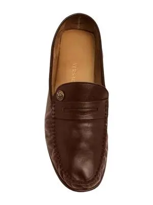 Versace Apos;s Medusa Leather Moc-toe Loafers - Black