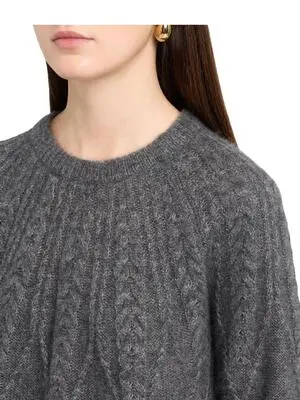 Autumn Cashmere Cashmere Crewneck Cable-knit Sweater - Thunder