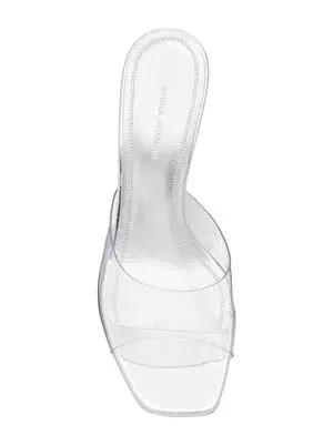 Amina Muaddi Lupita Transparent Mule Sandals - Transparen