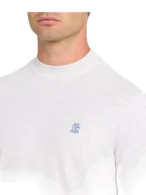 Brunello Cucinelli Apos;s Cotton Crest Mock Neck T-shirt - Cpp26 Pear