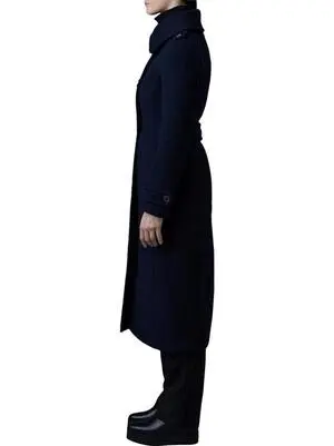 Mackage Elodie Wool-blend Military Coat Navy