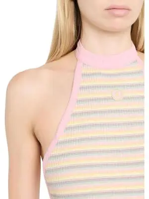 Amiri Ma Striped Rib Halter Mini Dress - Multi