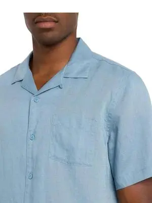 Onia Air Linen-blend Camp Shirt - Lagoon