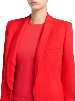 Giorgio Armani Virgin Wool Single-breasted Longline Blazer - Geranium
