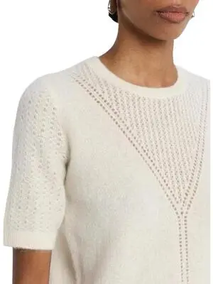Maria Mcmanus Honeycomb Alpaca-knit T-shirt Sweater - Ivory