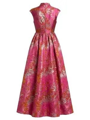 Mac Duggal Brocade Sleeveless Fit && Flare Gown - Raspberry