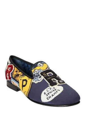 Polo Ralph Lauren Apos;s Paxton Logo-patch Canvas Slippers - Navy Multi
