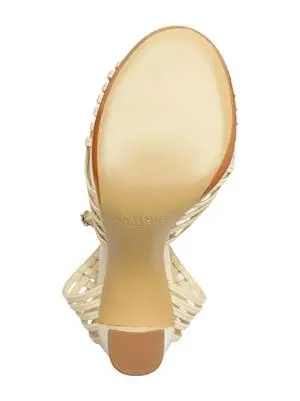 ALEXANDRE BIRMAN 90mm Lilian Woven Leather Sandals - Eggshell