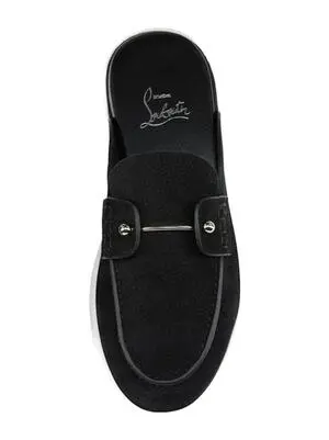 CHRISTIAN LOUBOUTIN Chanme Donna Leather Boat Shoe Mules - Black