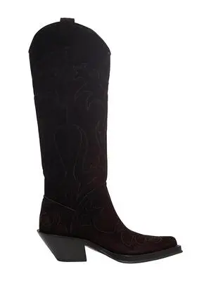 Gabriela Hearst Capitana Suede Cowboy Boots - Dark Choco