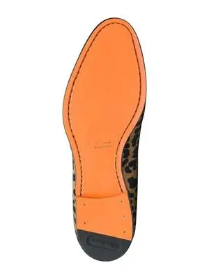 Santoni Calf Hair Tassel Loafers - Leopard