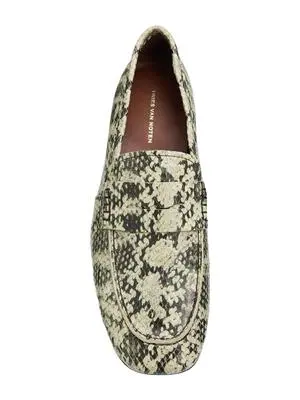 Dries Van Noten Python-embossed Leather Penny Loafers - Mint