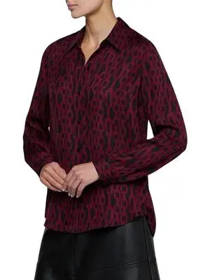 L & APOS;AGENCE Nina Chain-link-print Silk Shirt