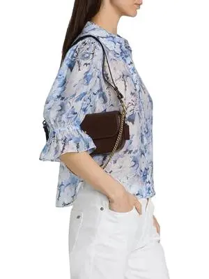 Cinq À Sept Heirloom Petal Button-front Blouse - Navy Multi