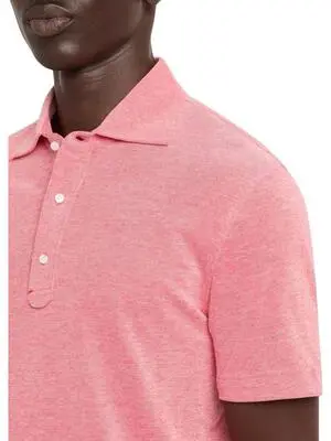 Isaia Apos;s Washed Cotton Piquet Polo Shirt - Medium Red