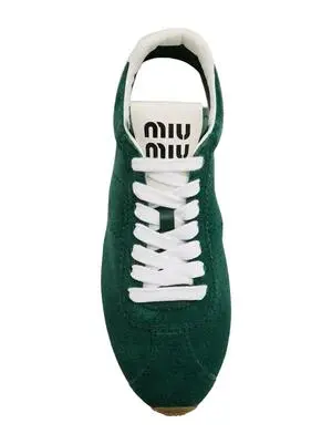 Miu Miu Suede Bicolor Retro Trainer Sneakers - Oleandro