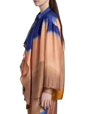 Ulla Johnson X Helen Frankenthaler Gesture Silk-chiffon Ruffle Blouse - Moontide